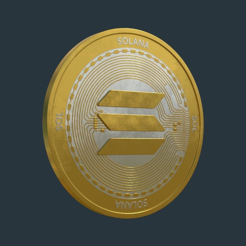 Solana SOL - Cryptocurrency Coin 3D model | CGTrader