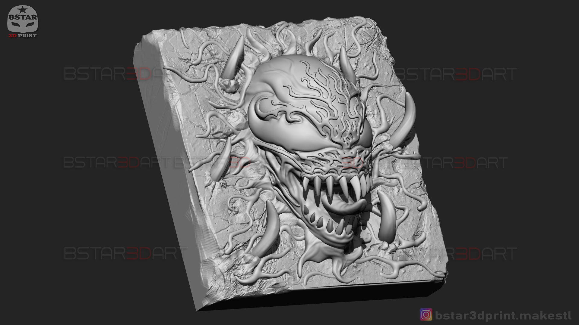 Venom Carnage - Frame Decor - Venom movie 2021 - Marvel Comics 3D model ...