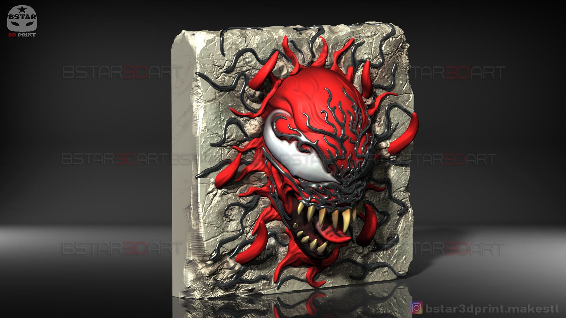 Venom Carnage - Frame Decor - Venom movie 2021 - Marvel Comics 3D model ...