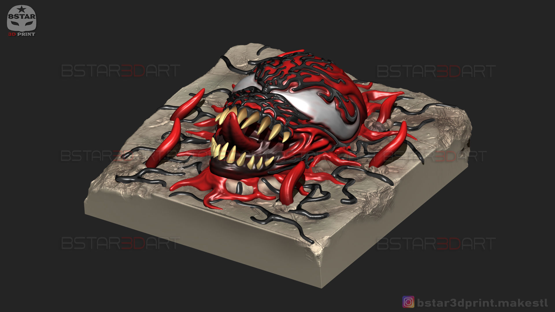 Venom Carnage - Frame Decor - Venom movie 2021 - Marvel Comics 3D model ...