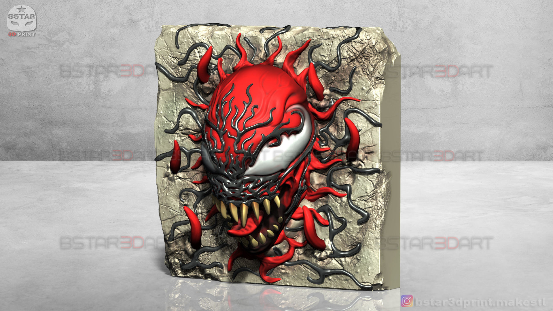 Venom Carnage - Frame Decor - Venom movie 2021 - Marvel Comics 3D model ...