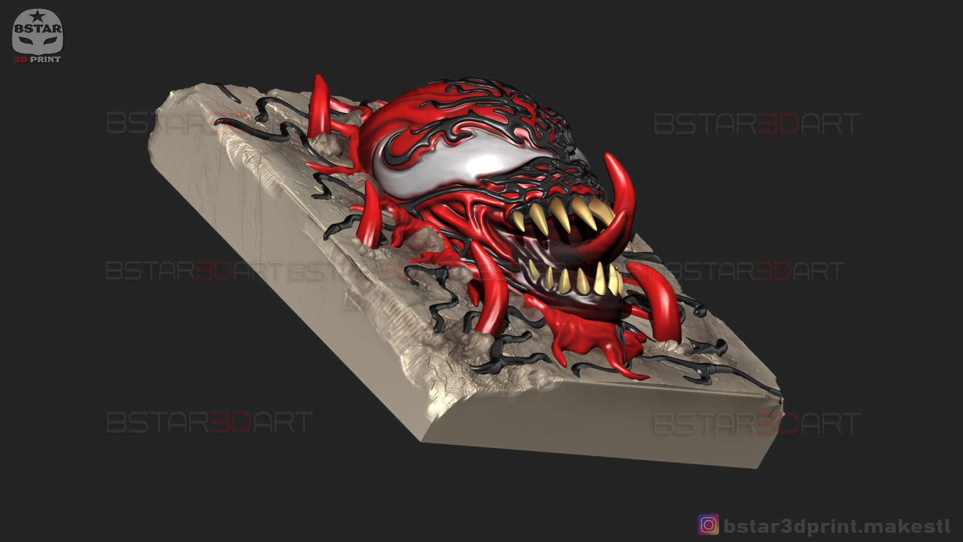 Venom Carnage - Frame Decor - Venom movie 2021 - Marvel Comics 3D model ...