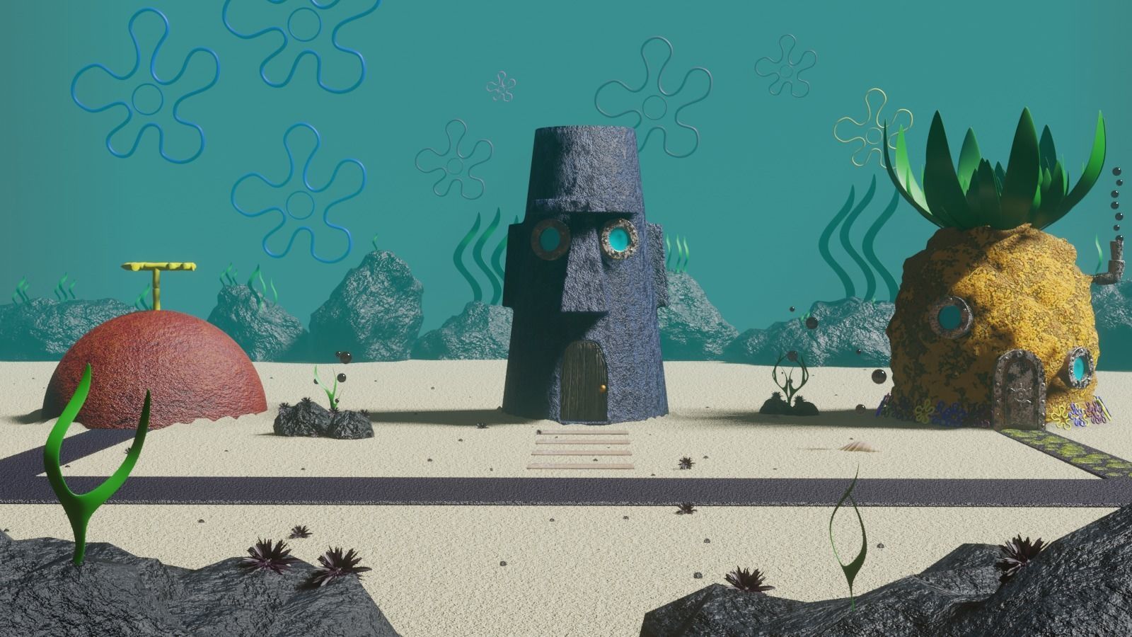 Spongebobs neighborhood 3D model | CGTrader
