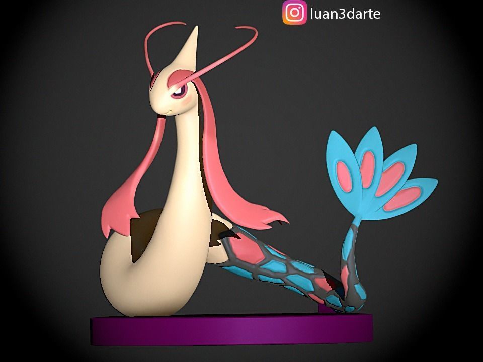 Milotic mermaid figurine 3D model 3D printable | CGTrader