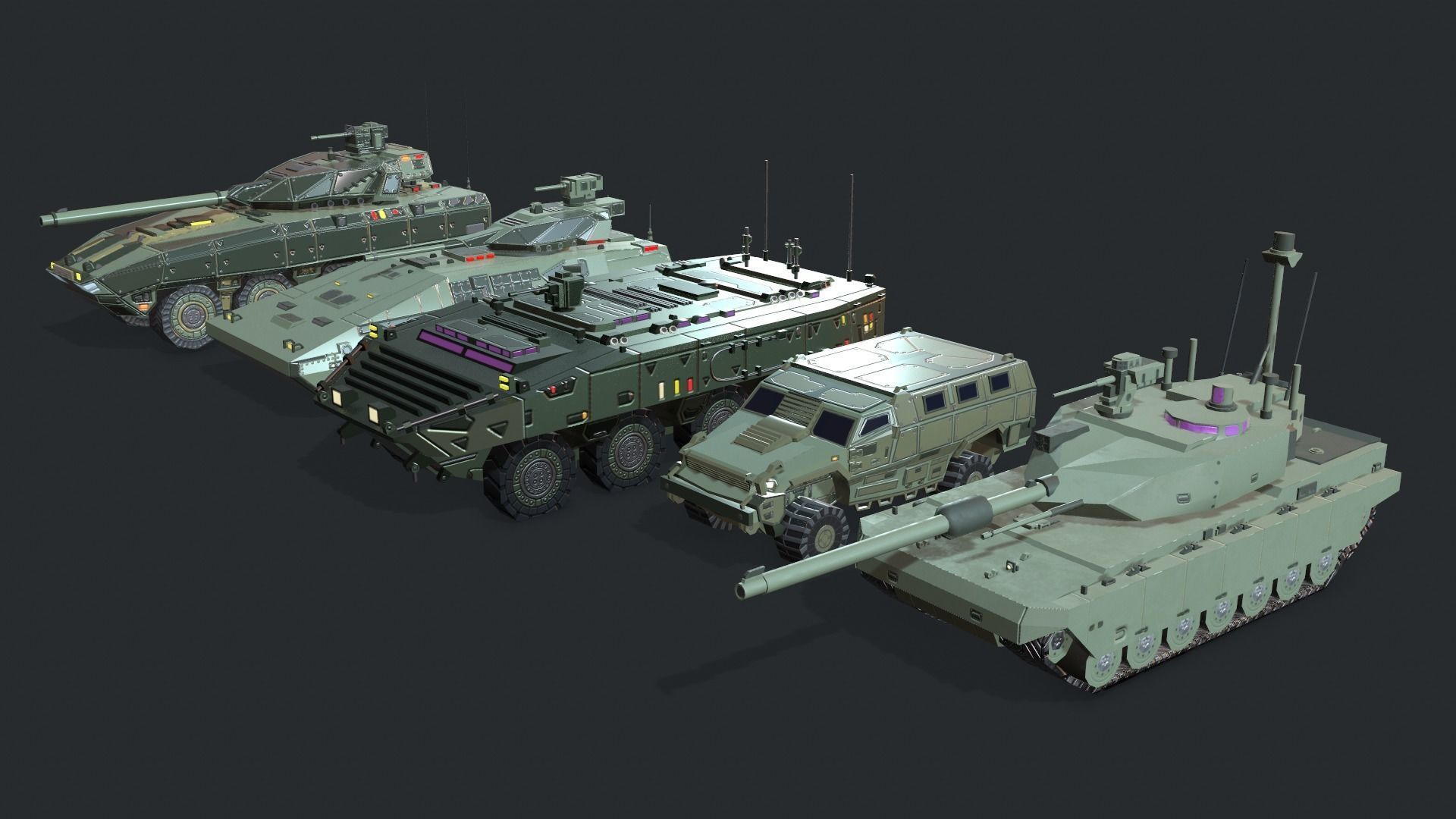 3D model Tanks For RTS Game Pack 2 VR / AR / low-poly | CGTrader