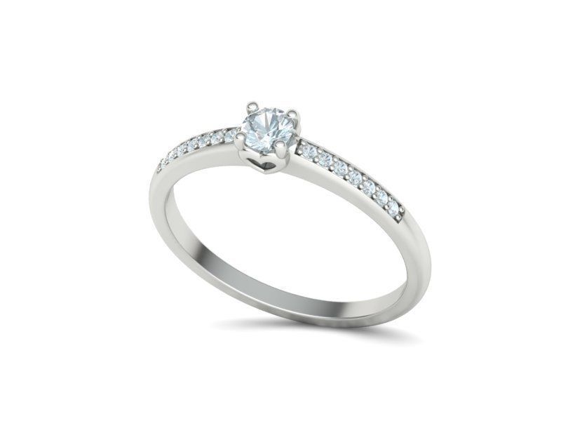 Promise Solitaire Ring Heart design Classic Ring 3dmodel 3D model 3D ...