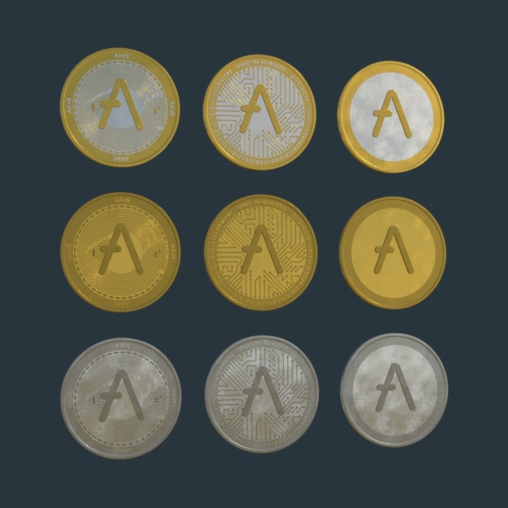 Aave AAVE - Cryptocurrency Coin 3D model | CGTrader