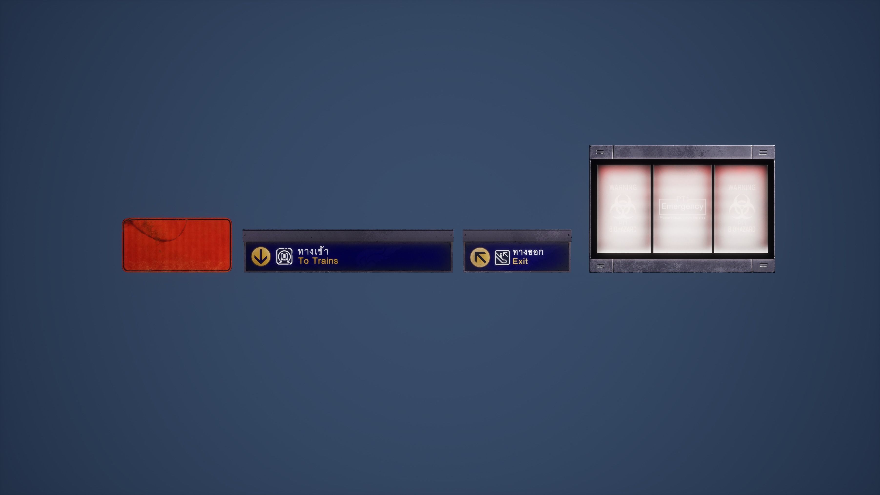 3D model Metro Subway Underground Signs Billboards Game Ready VR / AR ...