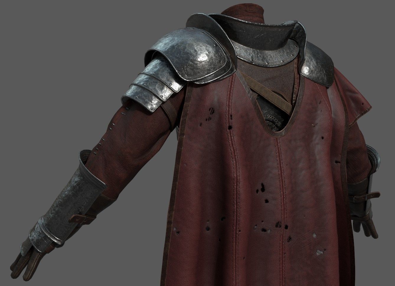 3D model Red Knight PBR gameready rigged character VR / AR / low-poly ...