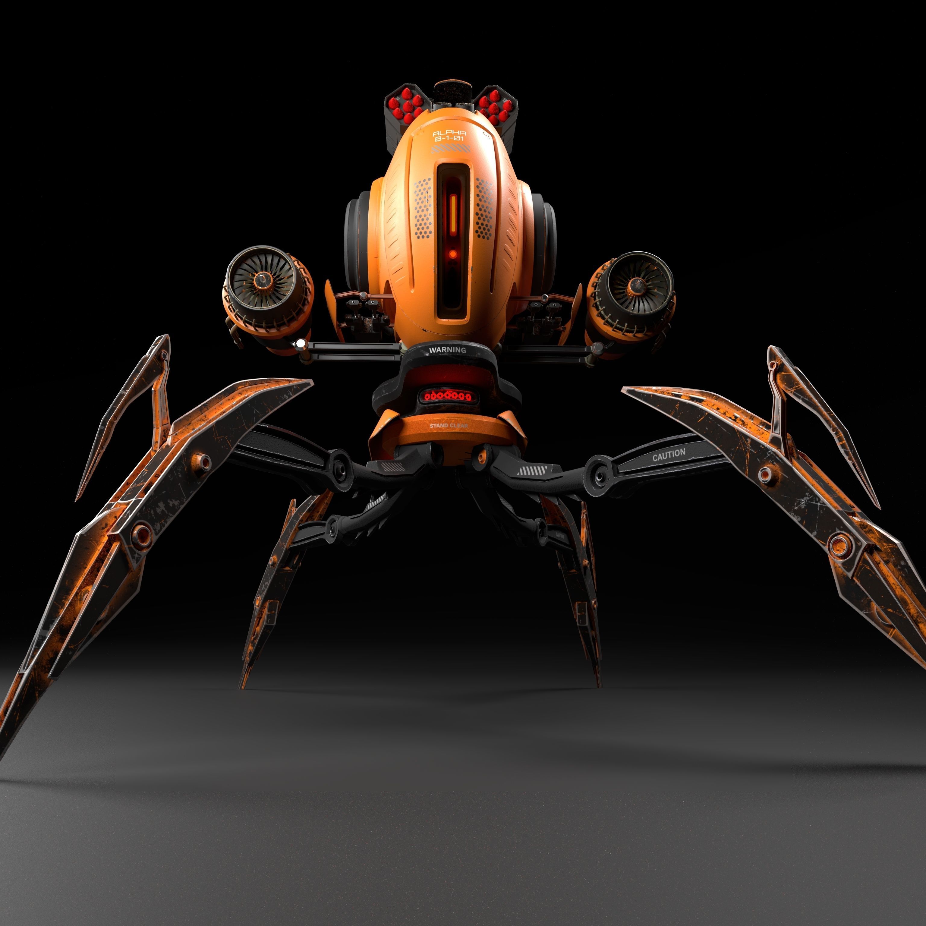 SPIDER BOT ARMOURED 3D model rigged | CGTrader