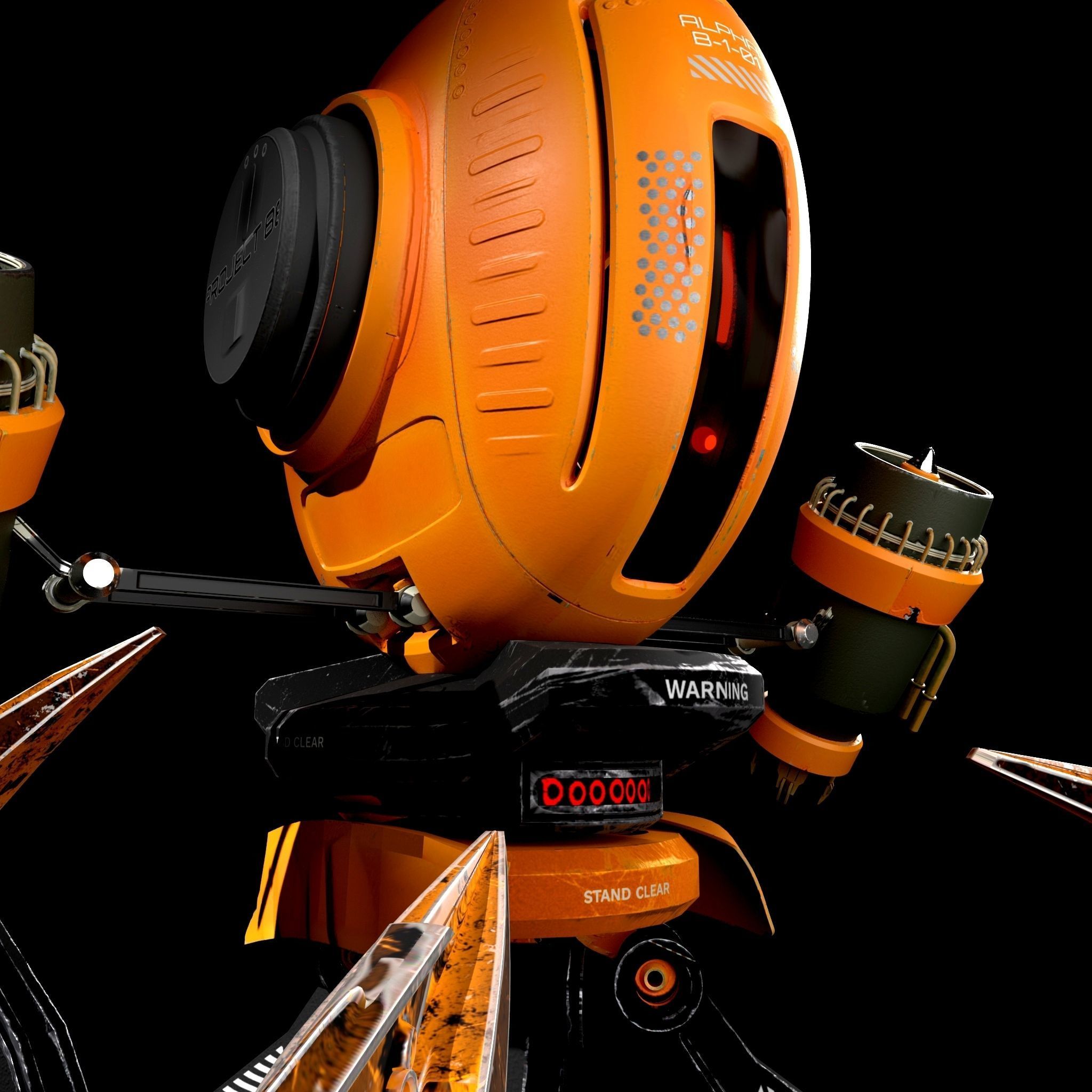 SPIDER BOT ARMOURED 3D model rigged | CGTrader