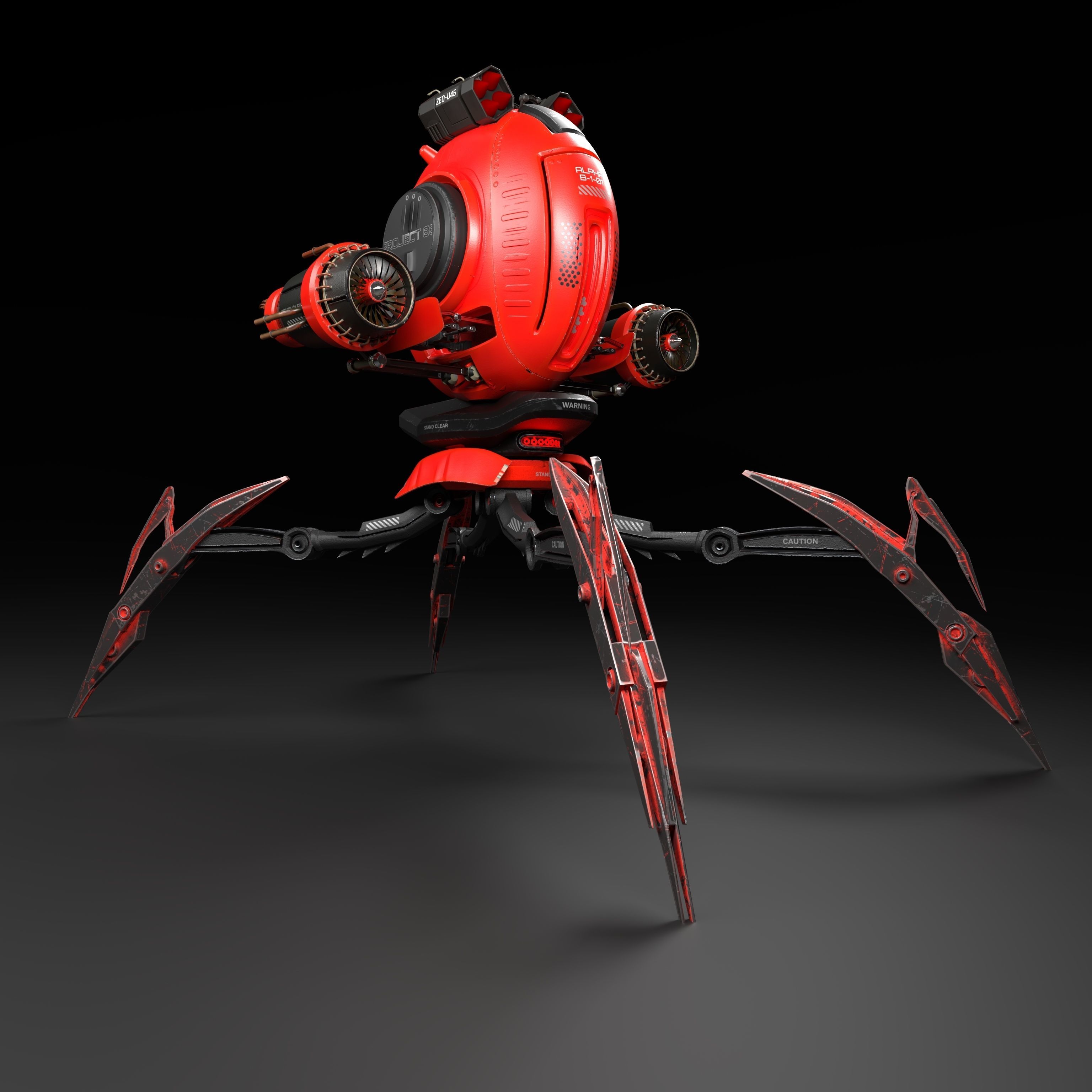 SPIDER BOT ARMOURED 3D model rigged | CGTrader