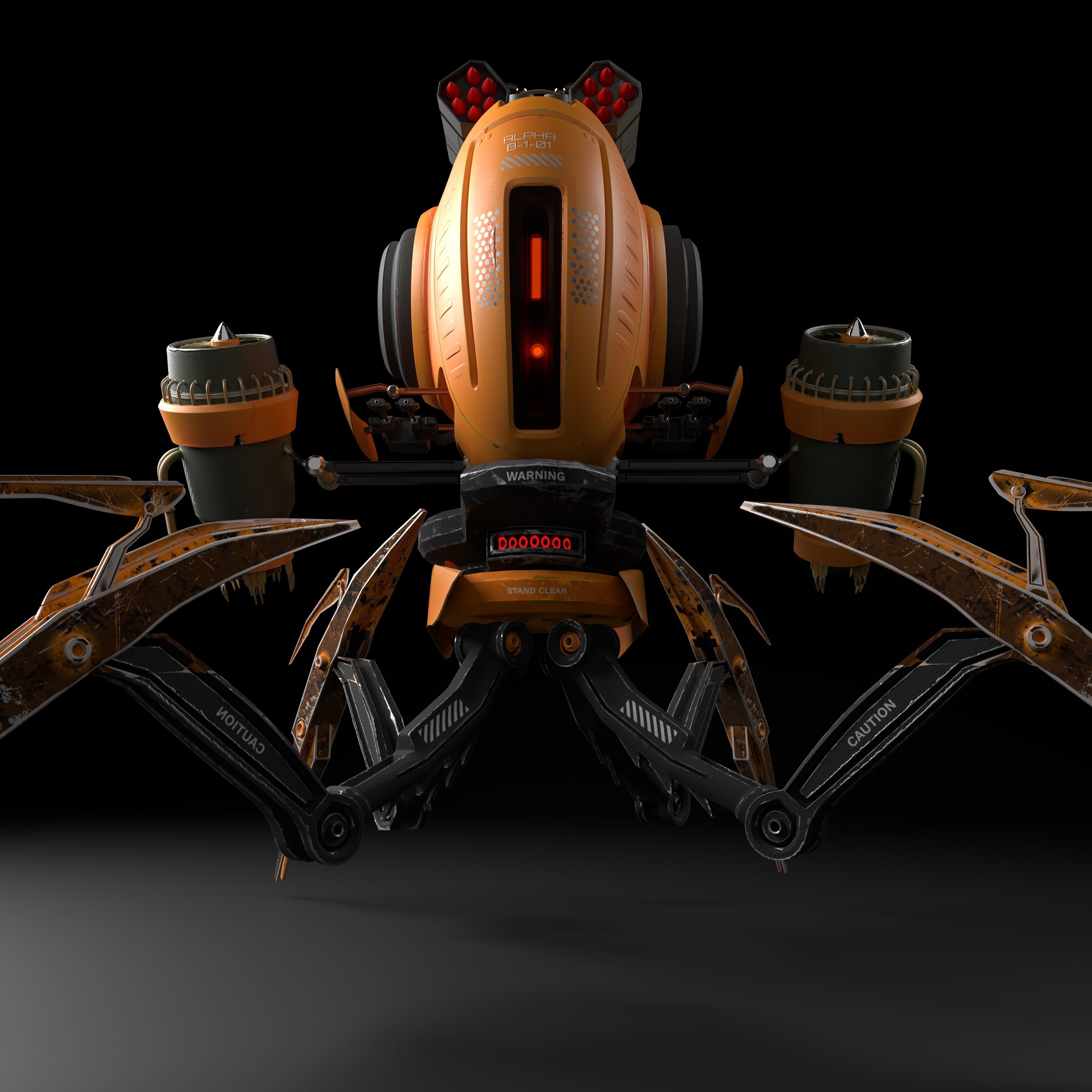 SPIDER BOT ARMOURED 3D model rigged | CGTrader