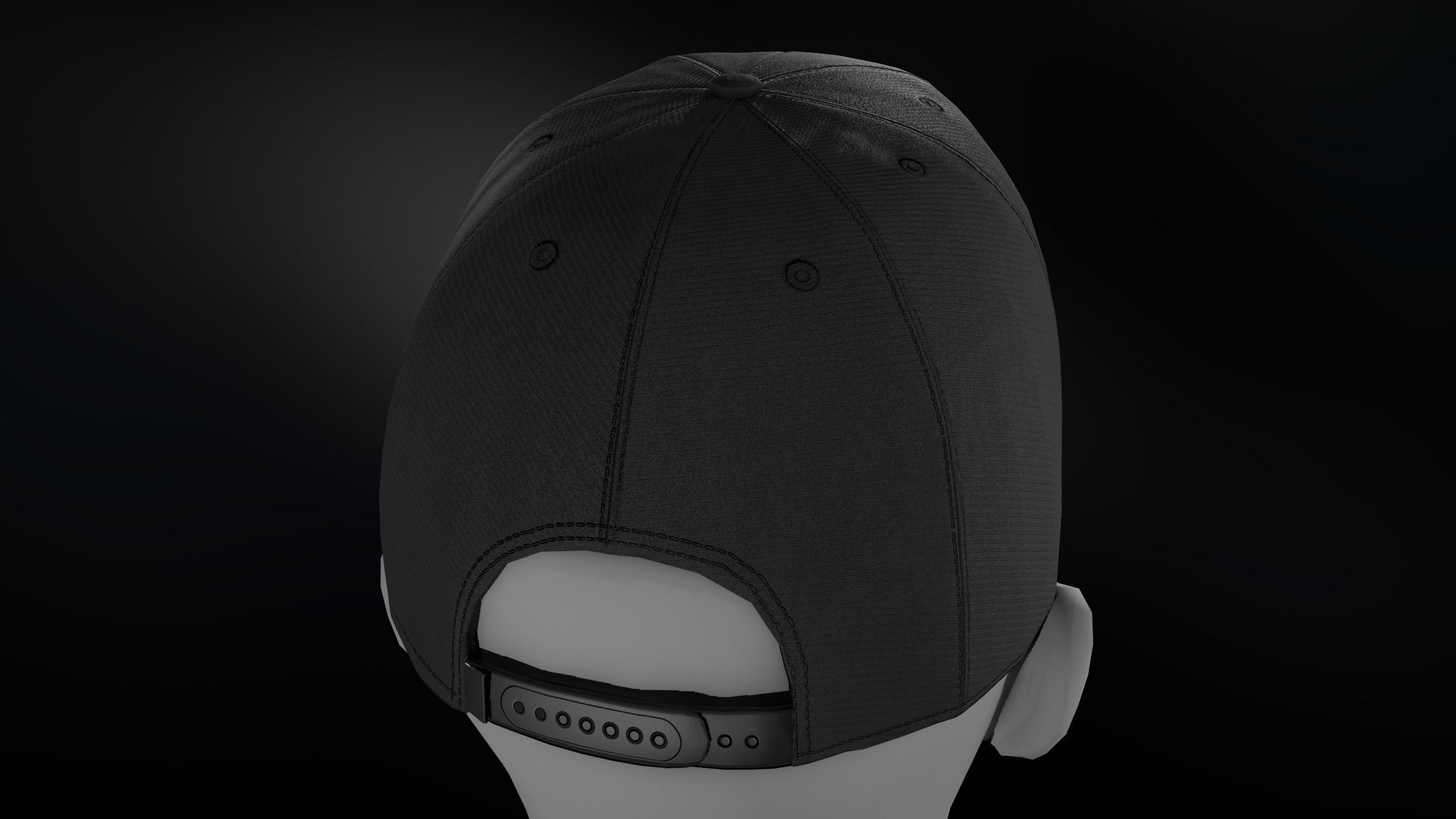 3D model Black Snapback Cap VR / AR / low-poly | CGTrader