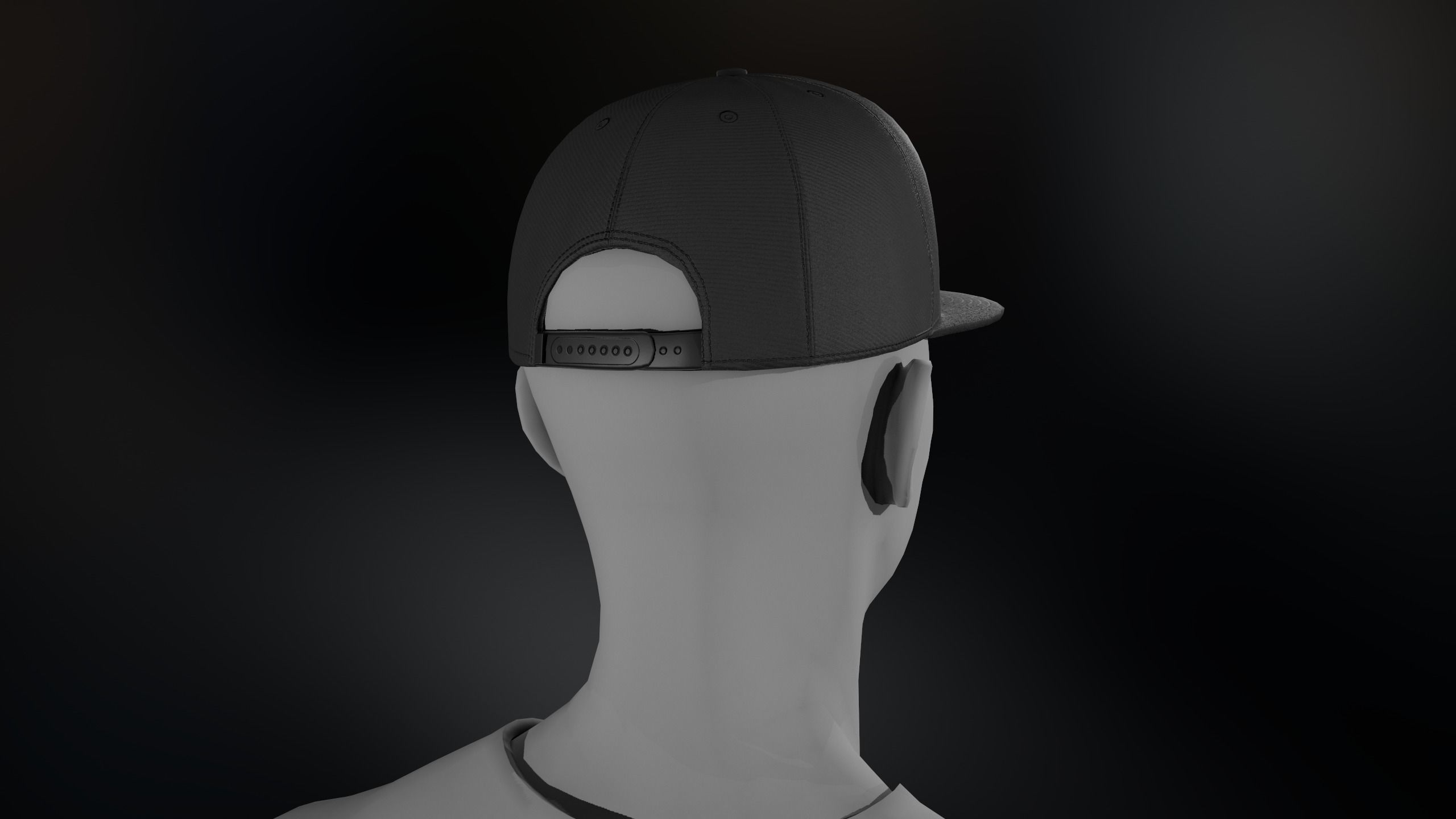 3D model Black Snapback Cap VR / AR / low-poly | CGTrader