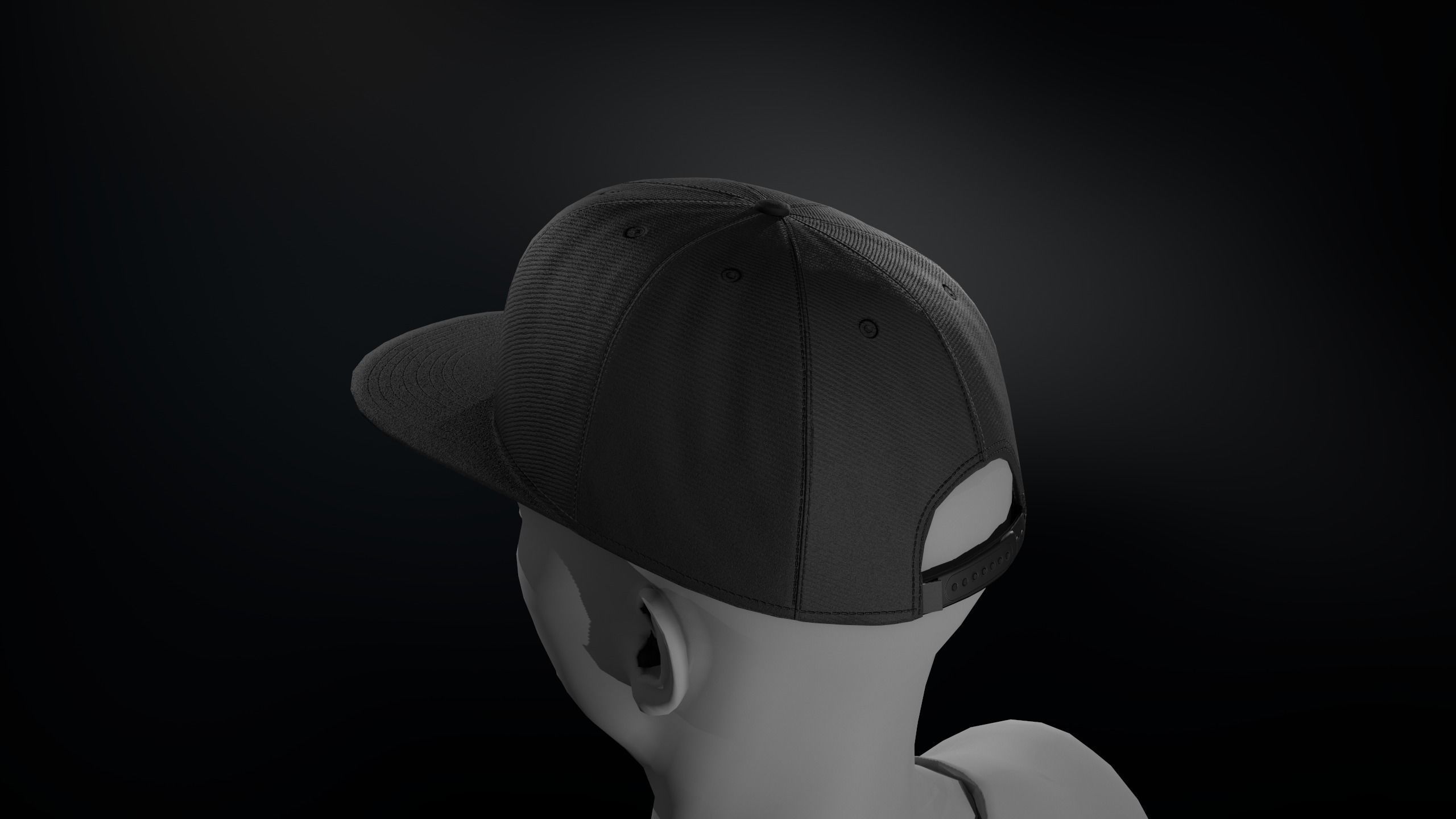 3D model Black Snapback Cap VR / AR / low-poly | CGTrader