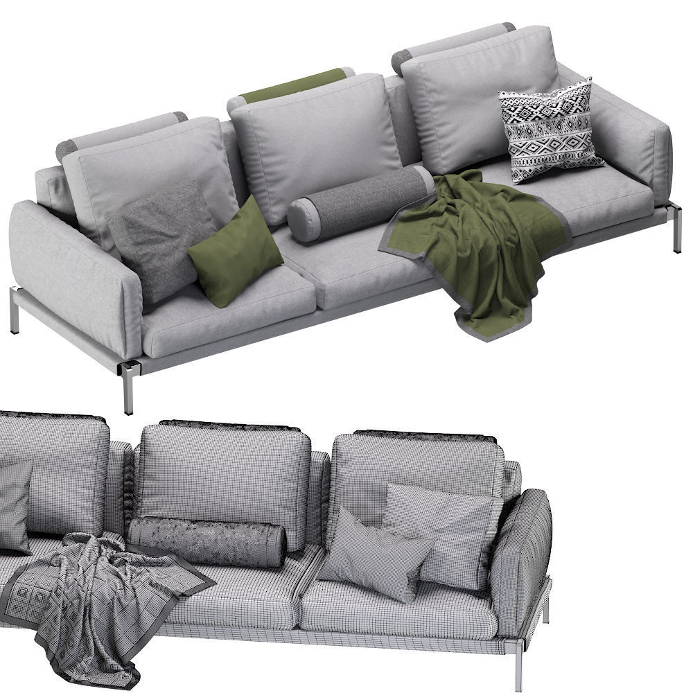 Sofa Romeo Compact Flexform 3 set 3D model | CGTrader