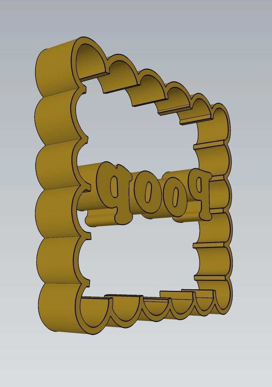 Amazing Poop Rude Word Cookie Cutter Stamp Cake Decoration 3D model ...