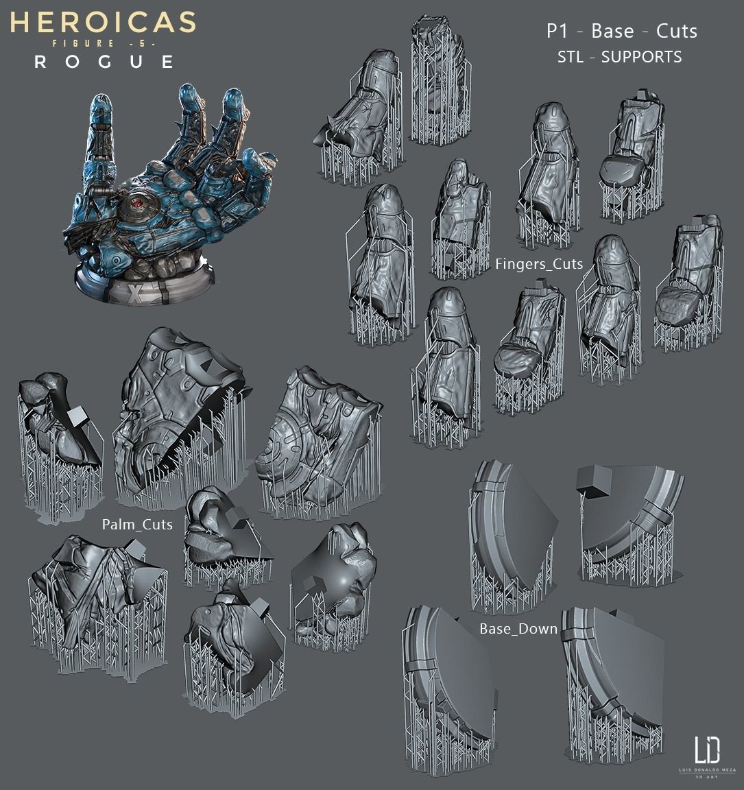 Heroicas - Figure 5 - Rogue - 3D print model STL 3D model 3D printable ...