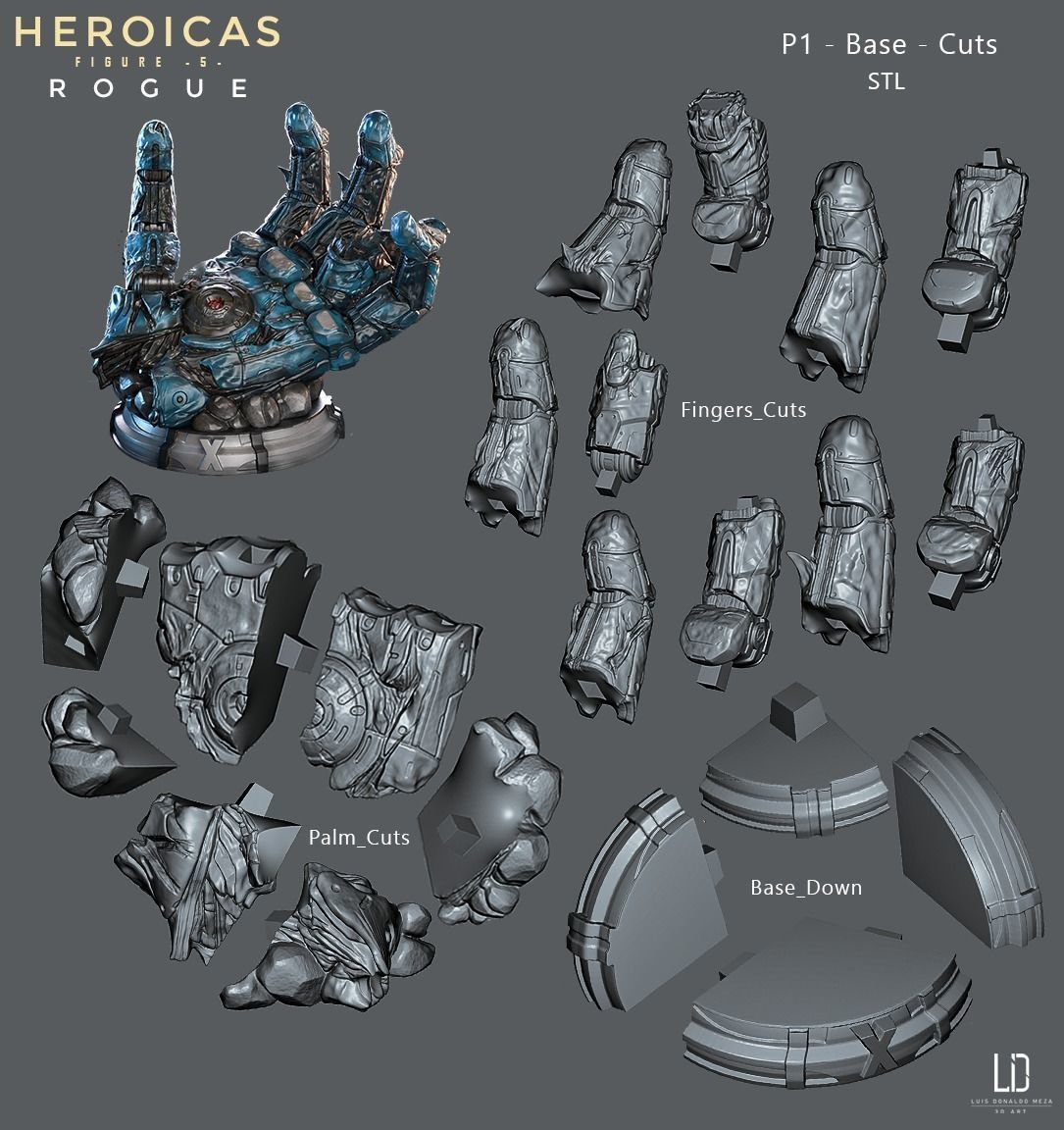 Heroicas - Figure 5 - Rogue - 3D print model STL 3D model 3D printable ...