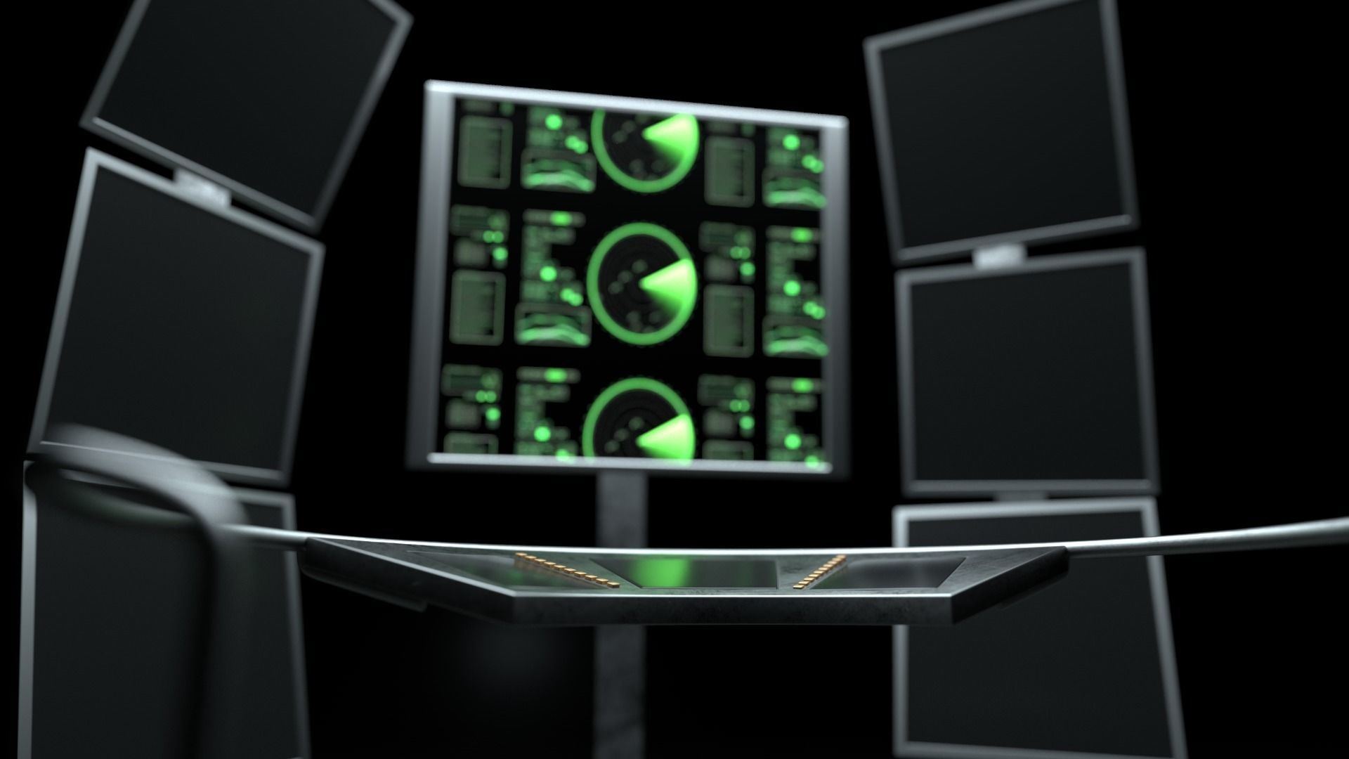3D model Sci-Fi Spaceship Control Center VR / AR / low-poly | CGTrader