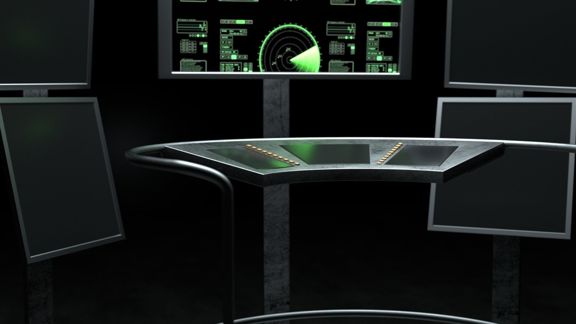 3D model Sci-Fi Spaceship Control Center VR / AR / low-poly | CGTrader