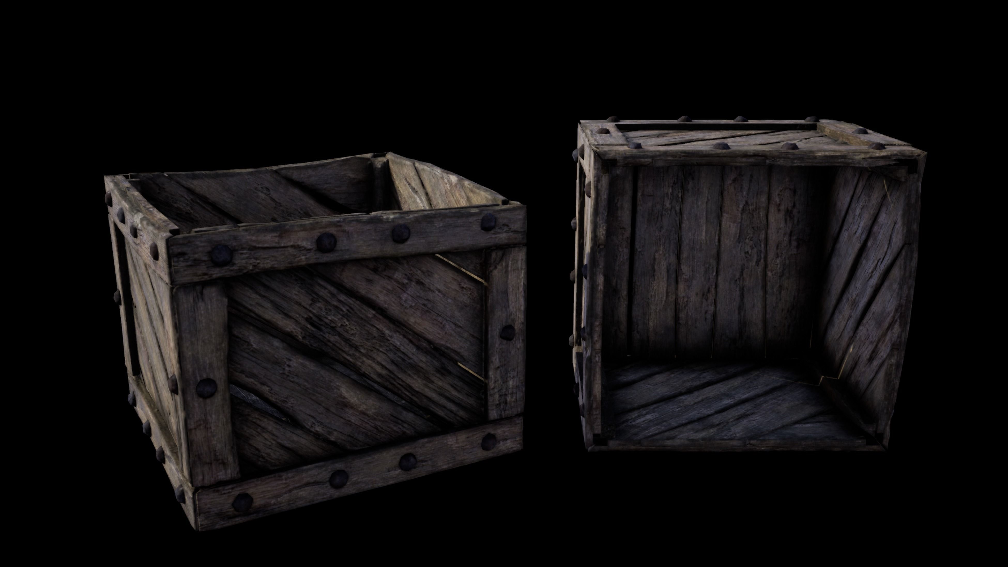 3D model Medieval Fantasy Prop 03 - Old box VR / AR / low-poly | CGTrader