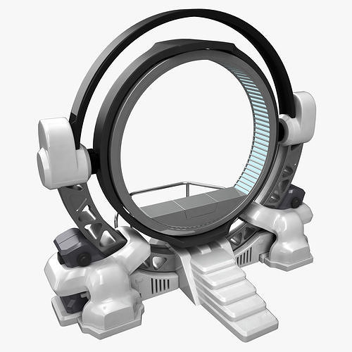 Teleport spaceship with circular mirror 3D model | CGTrader