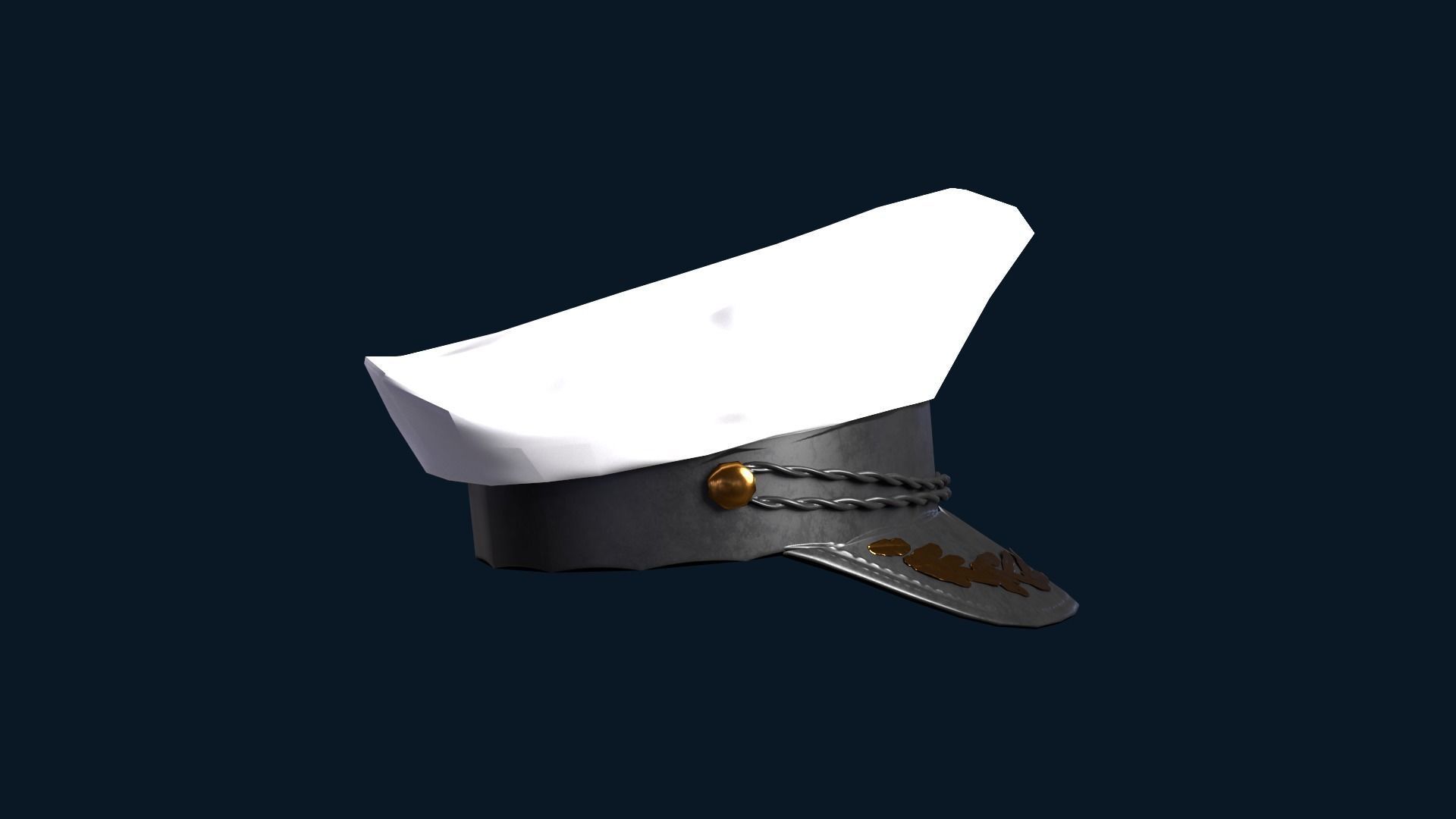 3D model captains cap pbr lowpoly gameready 3d ship VR / AR / low-poly ...
