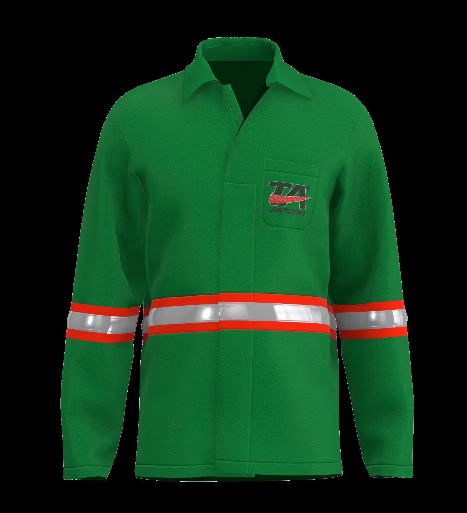 Jaleco work jacket - with reflective stripe 3D model animated rigged ...