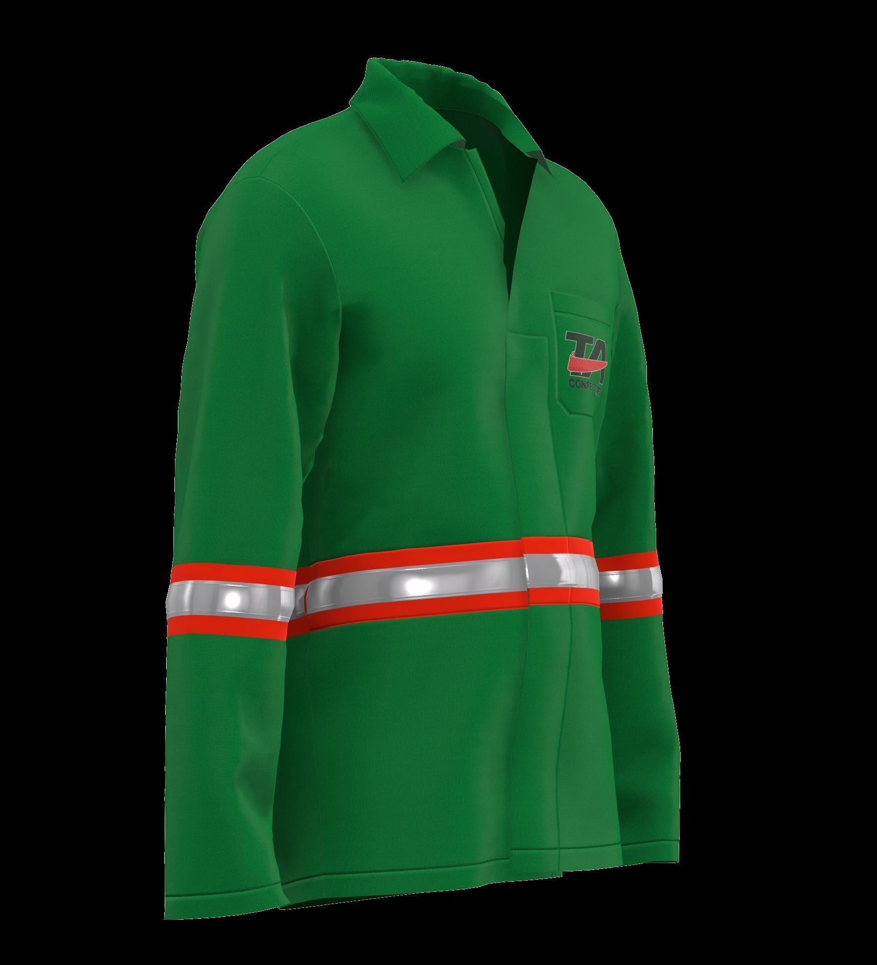 Jaleco work jacket - with reflective stripe 3D model animated rigged ...