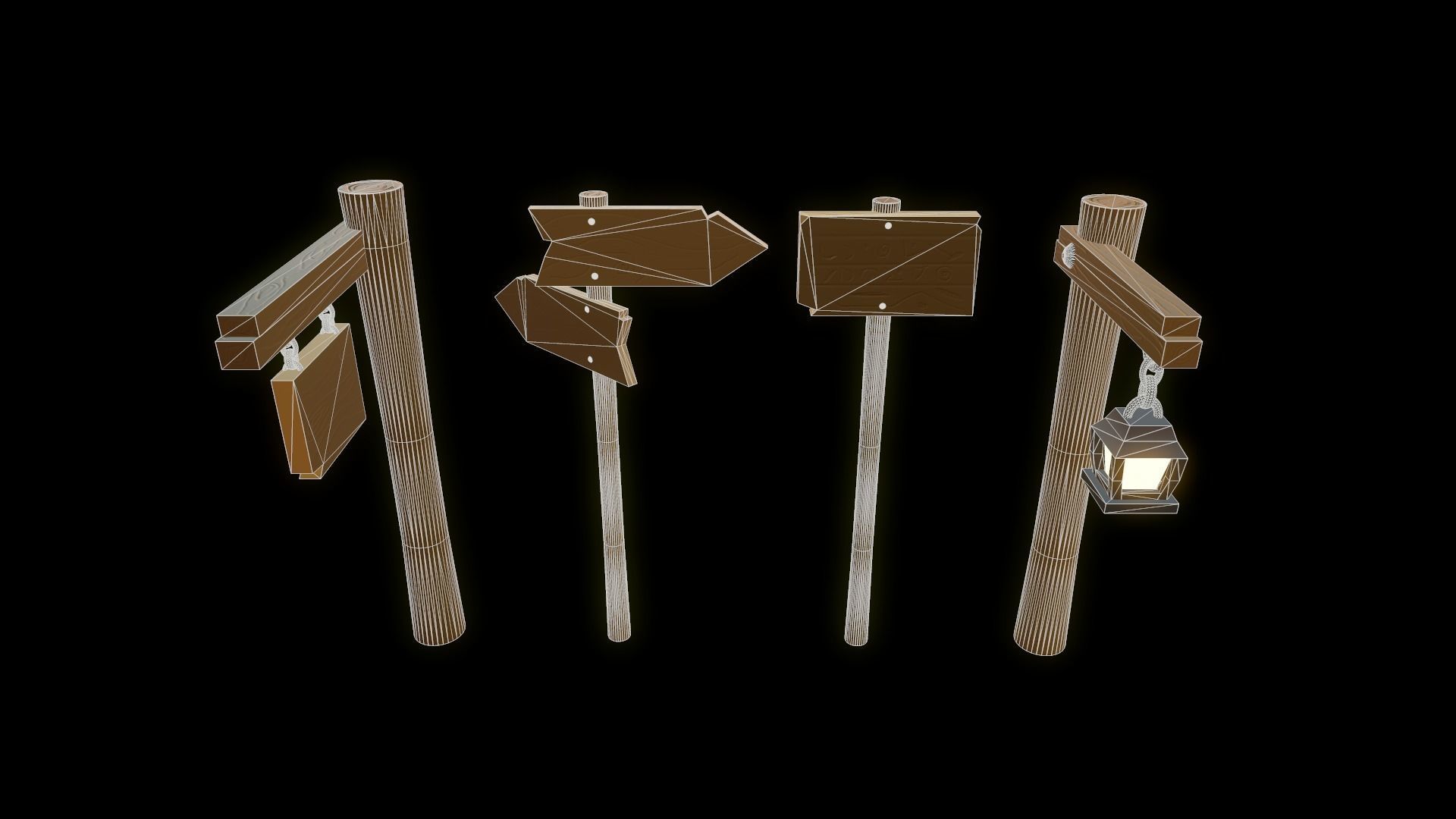 Road signs Board and Lamp free VR / AR / low-poly 3D model | CGTrader