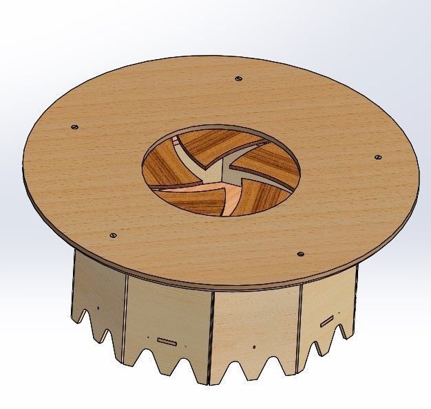Wood Rotating Dining Table Design -Diameter2m 3D model 3D printable ...