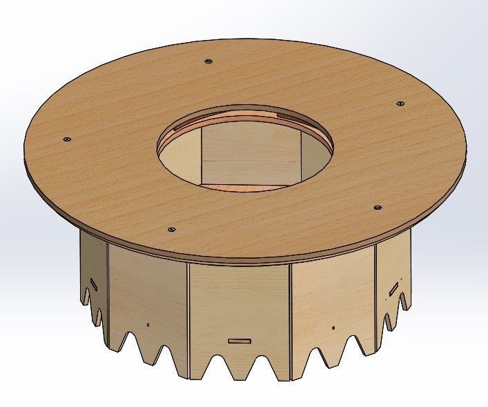 Wood Rotating Dining Table Design -Diameter2m 3D model 3D printable ...