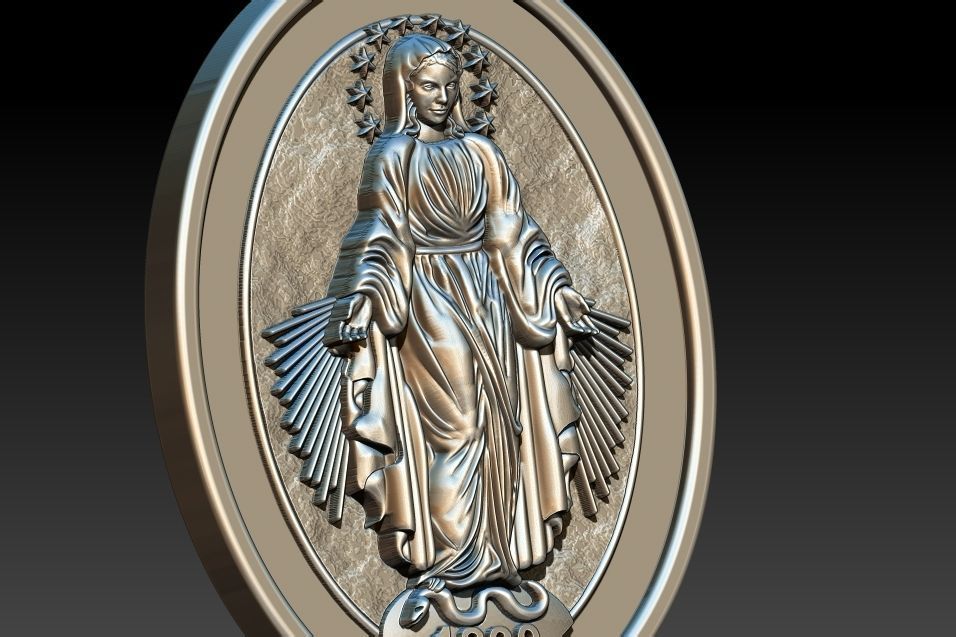 Our Lady of Graces Milagrosa Miraculous Medal 3D print model 3D model ...