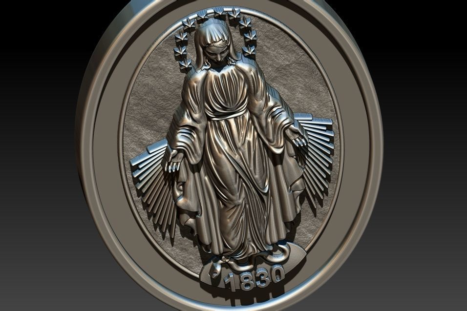 Our Lady of Graces Milagrosa Miraculous Medal 3D print model 3D model ...