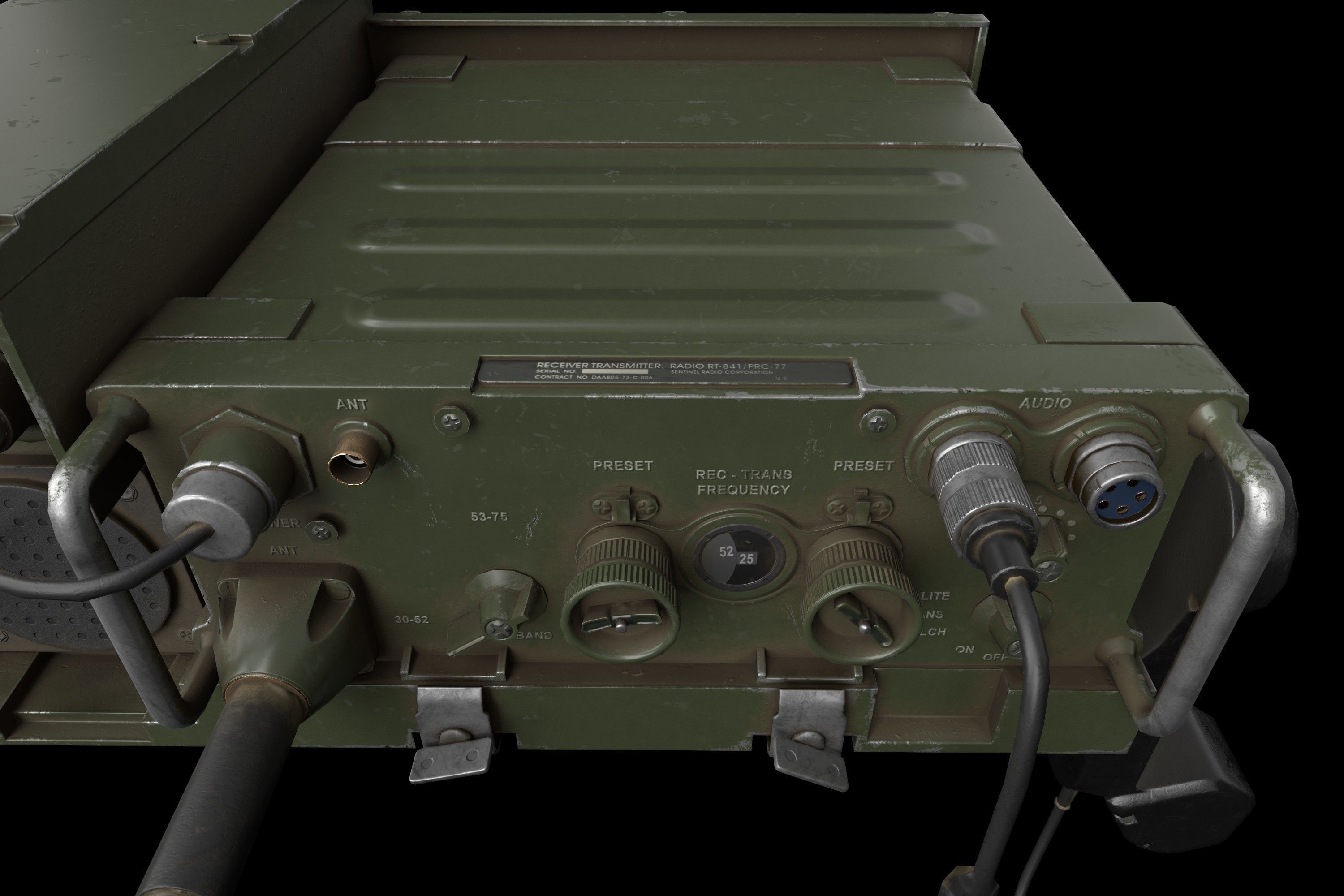 3D model Military radio PRC-77 with amplifier AM-1777 VR / AR / low ...