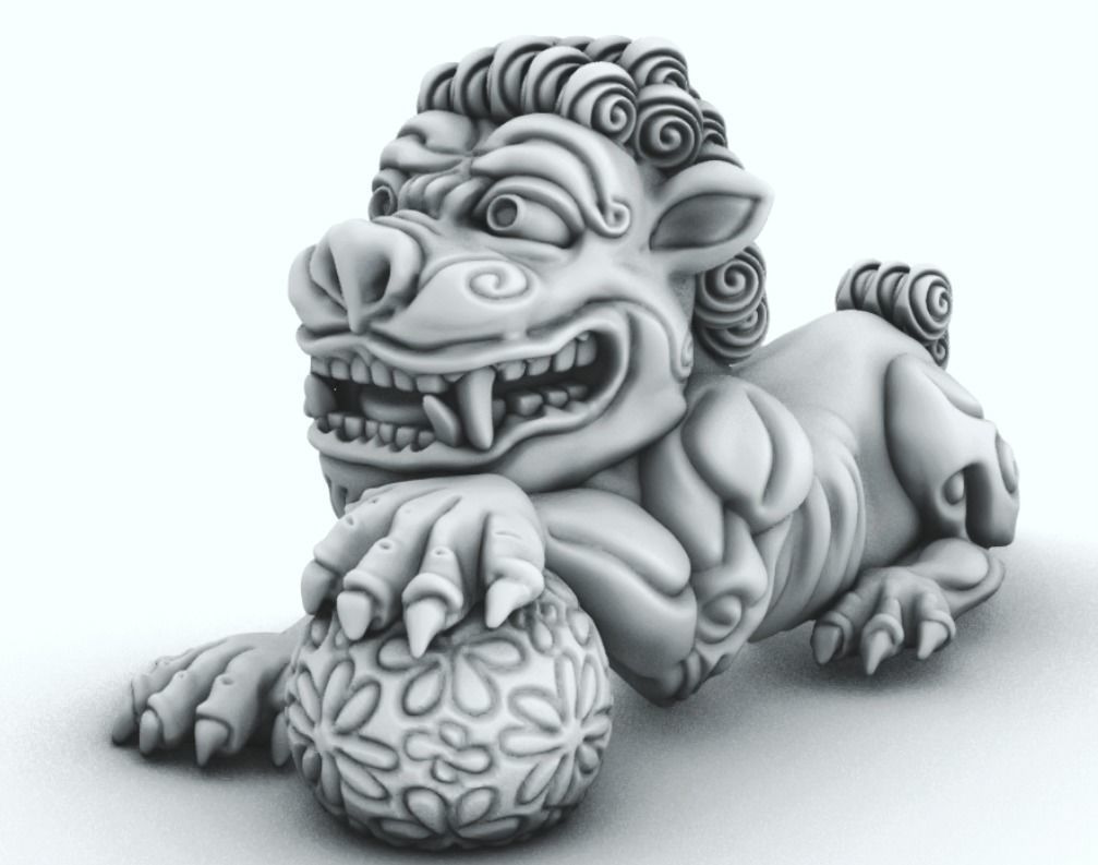 Foo Dog Fu Dog Chinese Dog 3D print model 3D model 3D printable | CGTrader