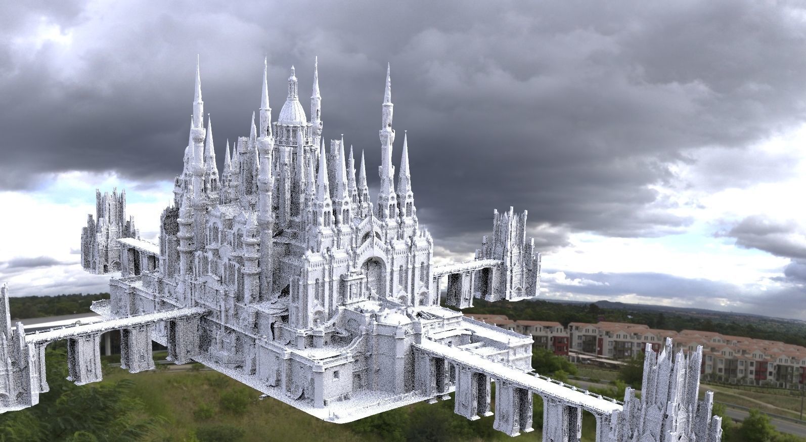 Fantasy Cathedral dome Very Grand with 4 way bridges collection 3D ...