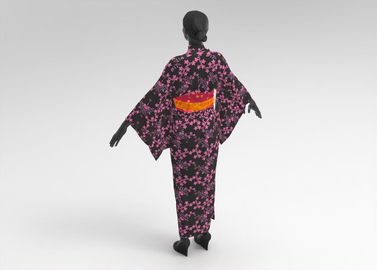 Yukata Dress 3D model | CGTrader