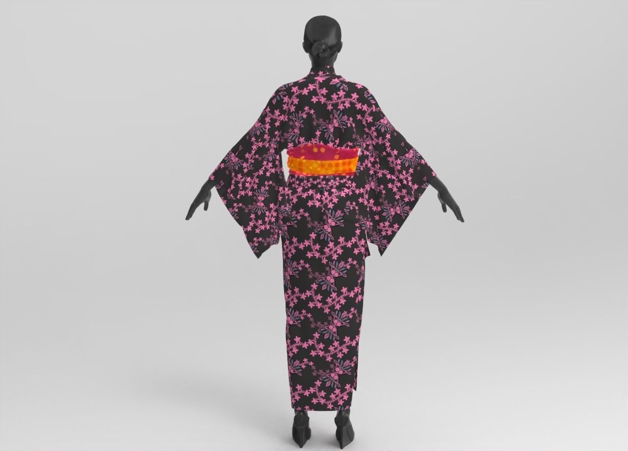 Yukata Dress 3D model | CGTrader