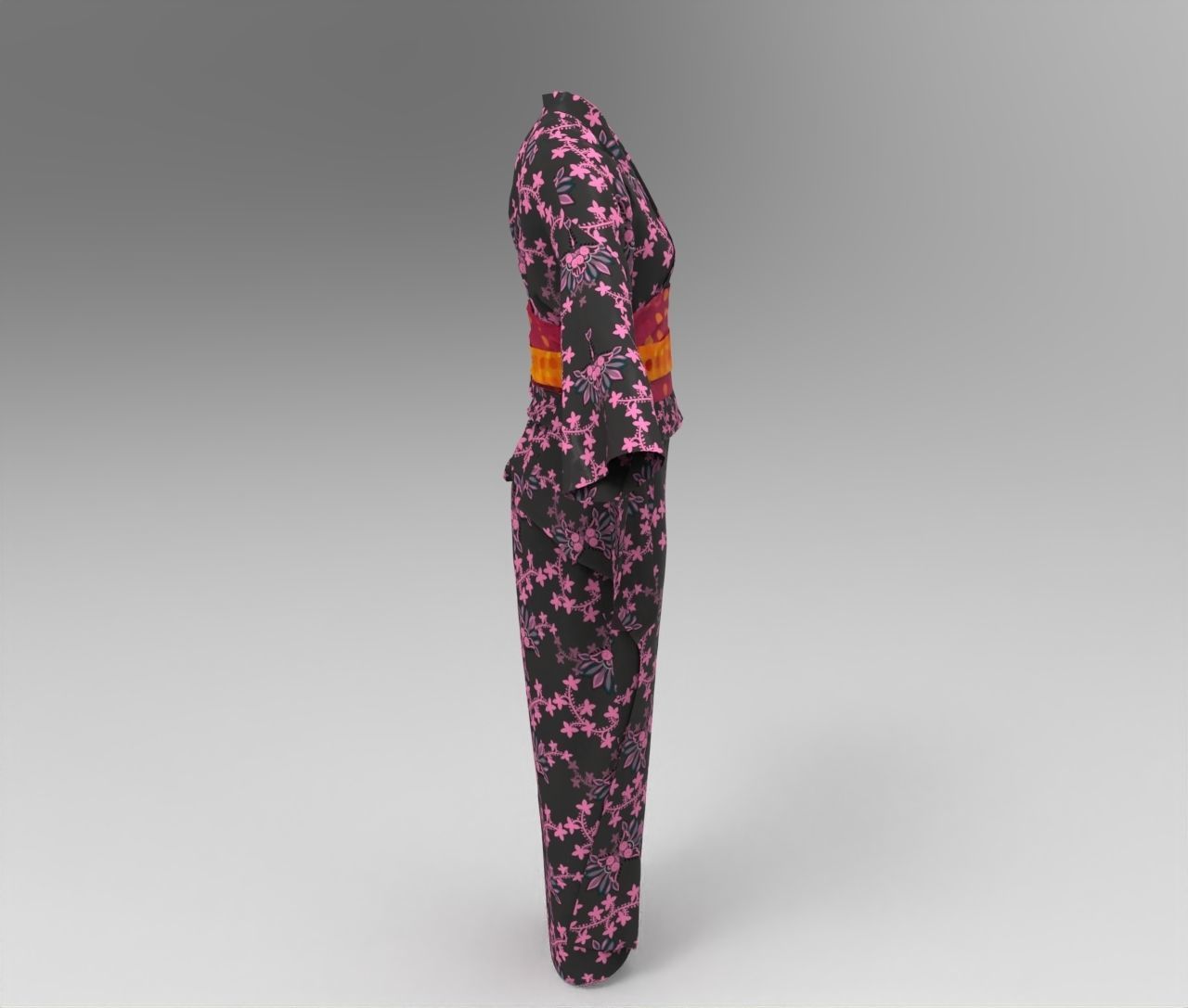 Yukata Dress 3D model | CGTrader