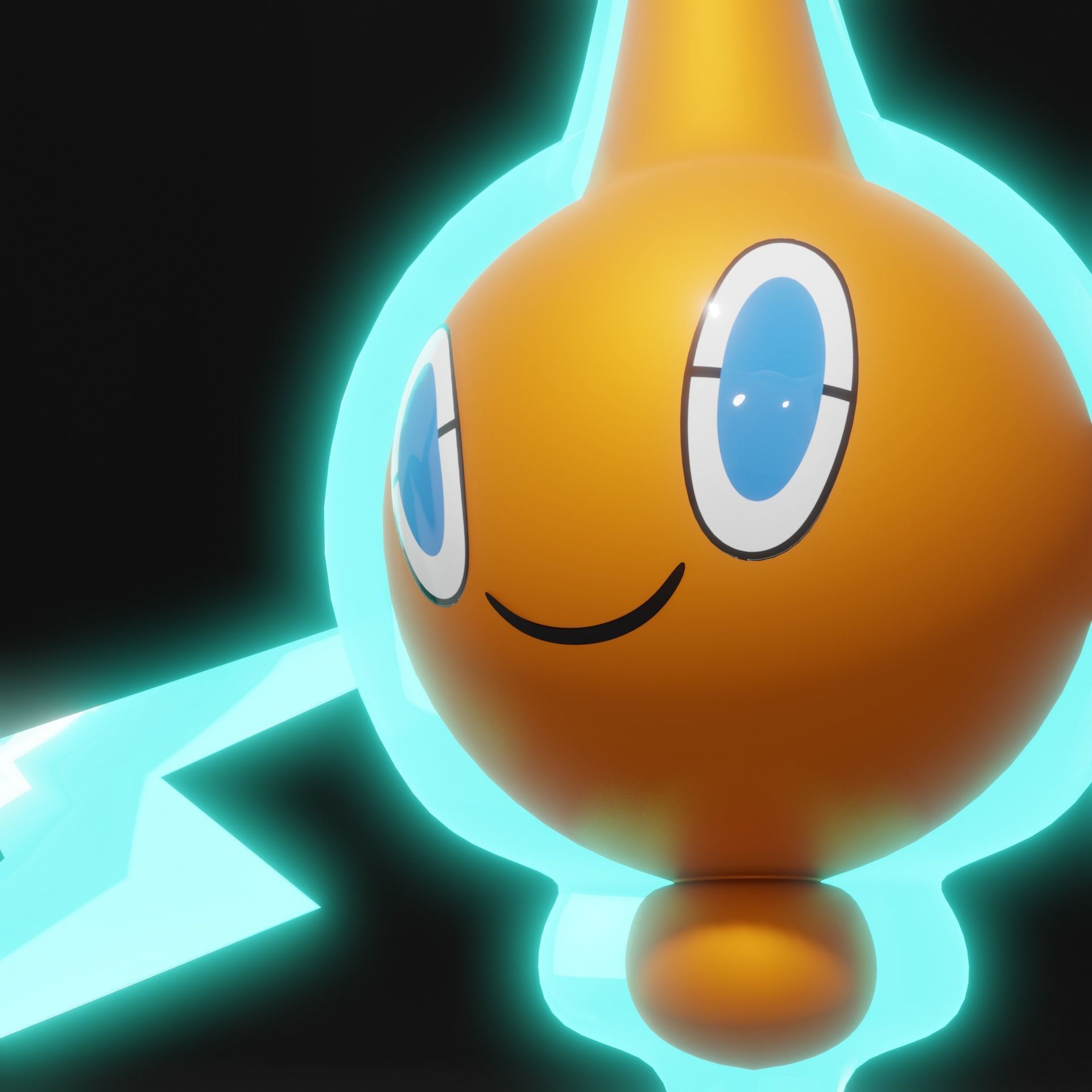 3D model Realistic Rotom animated pokemon with lightning bolt VR / AR ...