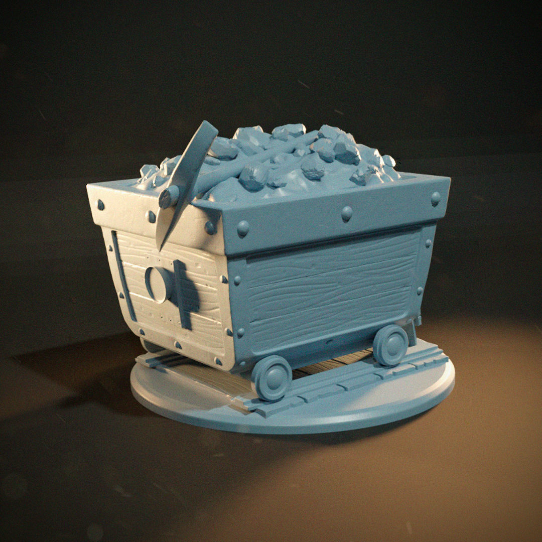 Mine Cart 3D Print Coal Cart 3D Print 3D model 3D printable | CGTrader