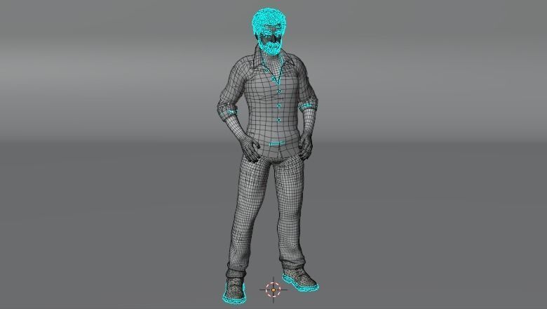 3D model Male base character Low-poly 3D model PBR VR / AR / low-poly ...