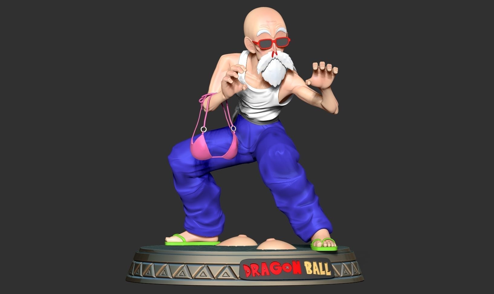 Master Roshi - Ready to fight 3D model 3D printable | CGTrader