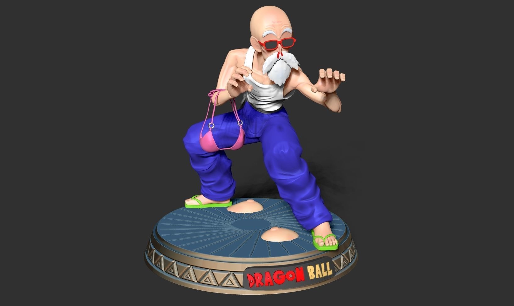 Master Roshi - Ready to fight 3D model 3D printable | CGTrader