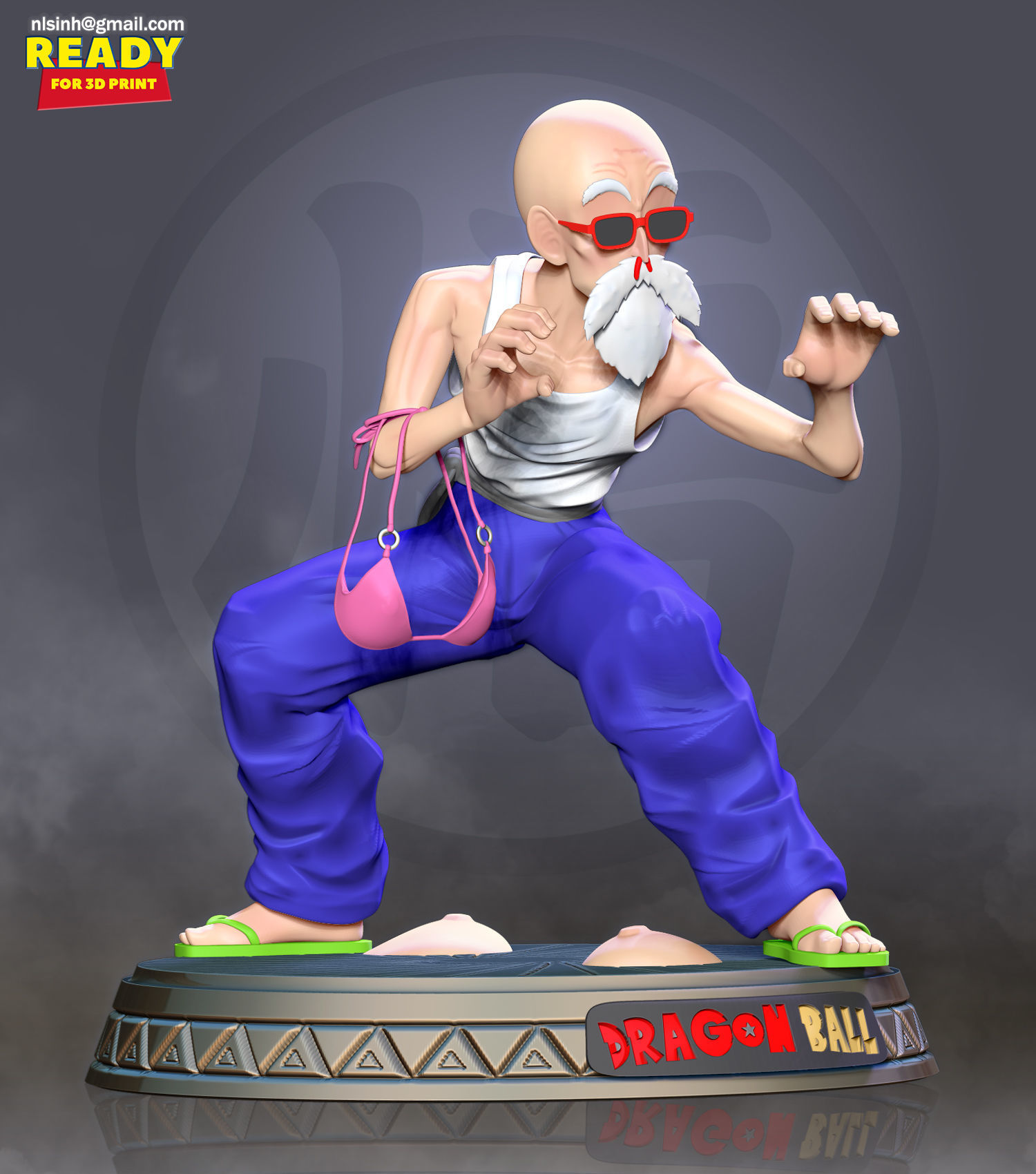 Master Roshi - Ready to fight 3D model 3D printable | CGTrader