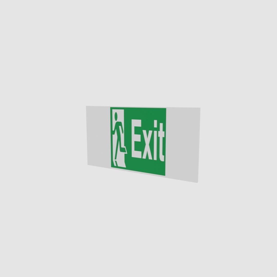 3D model Exit sign VR / AR / low-poly | CGTrader