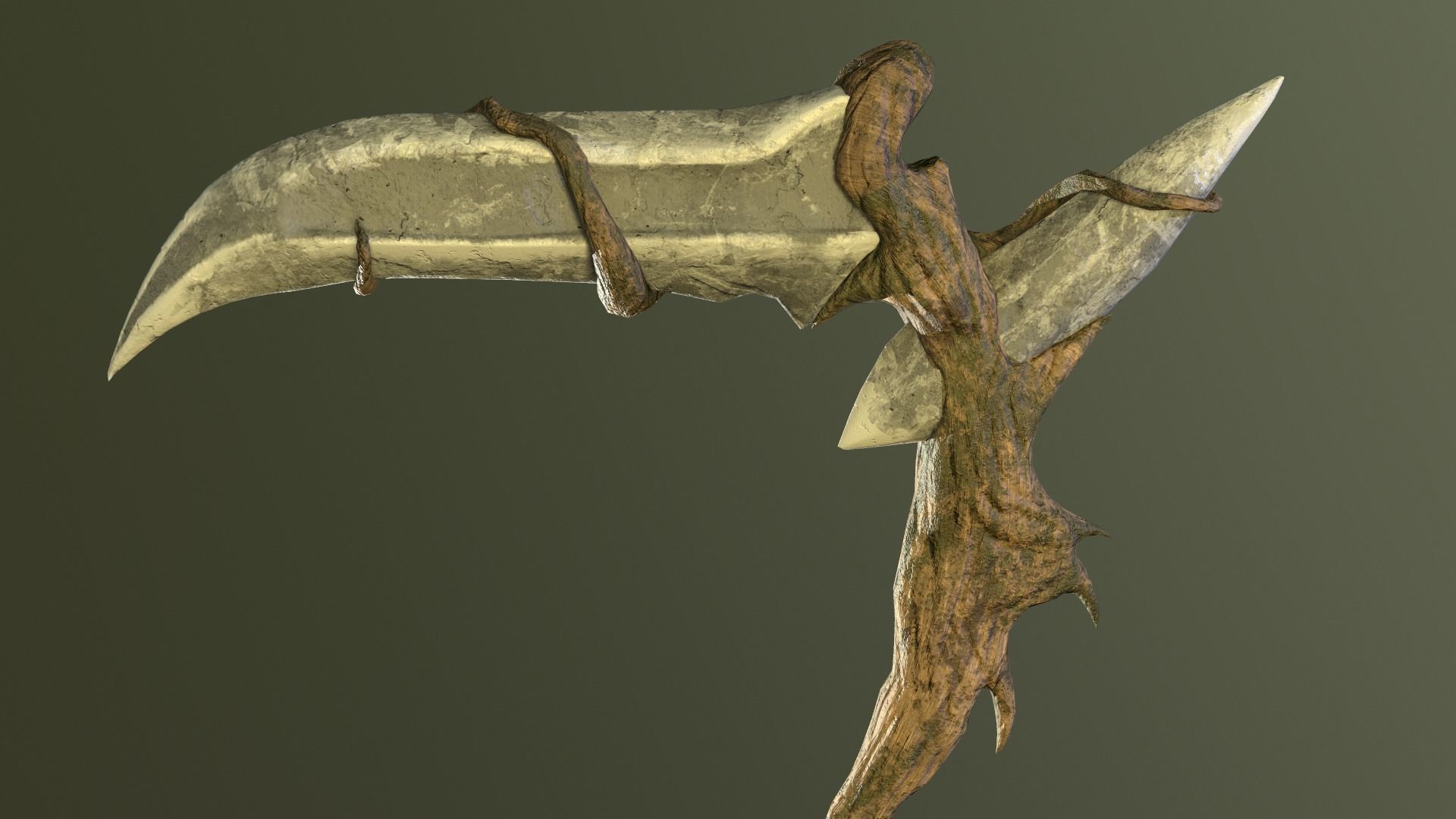 3D model Scythe Druid weapon VR / AR / low-poly | CGTrader